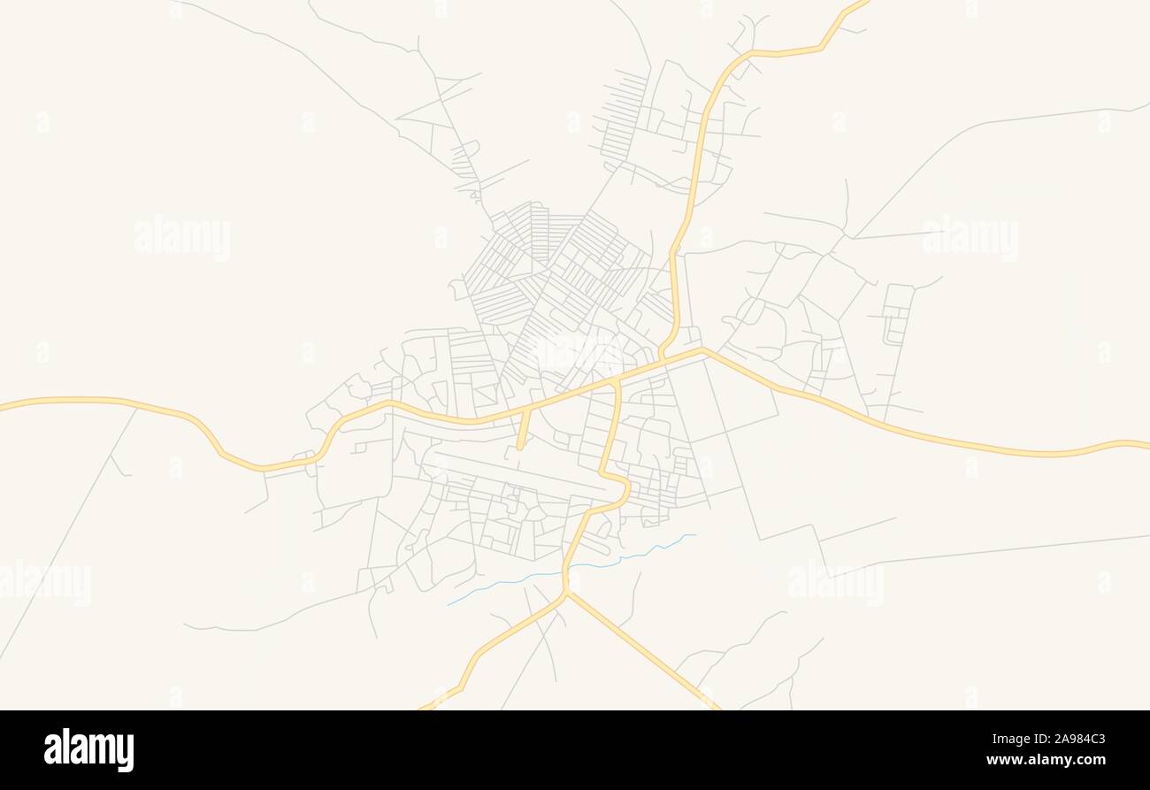 Printable street map of Gemena, DR Congo. Map template for business use ...