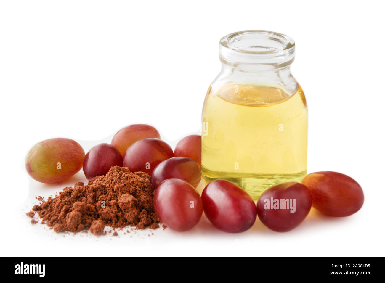 Grape seed oil and powder Stock Photo - Alamy