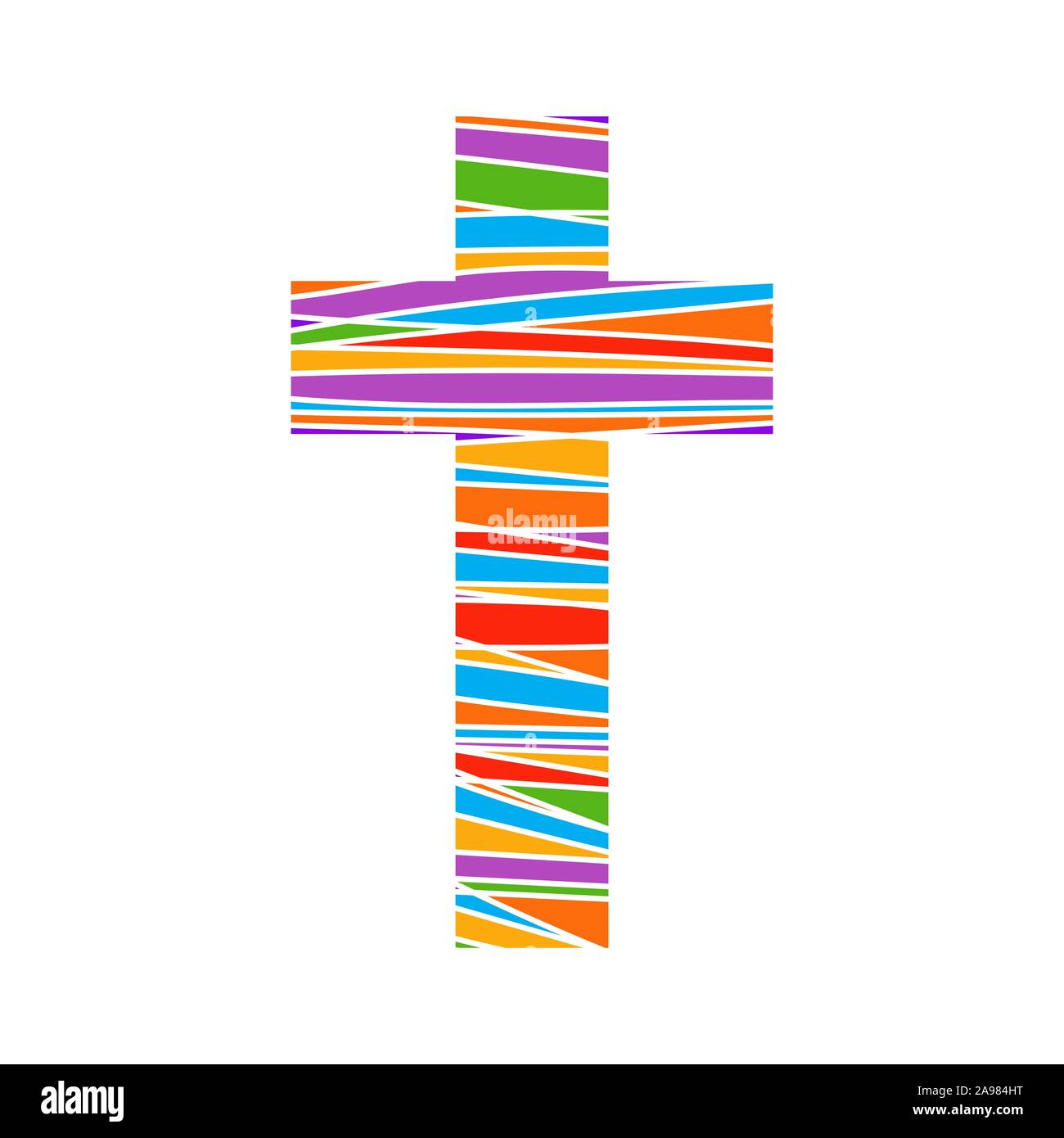 Christian Cross icon. Church cross isolated. Abstract religion vector ...