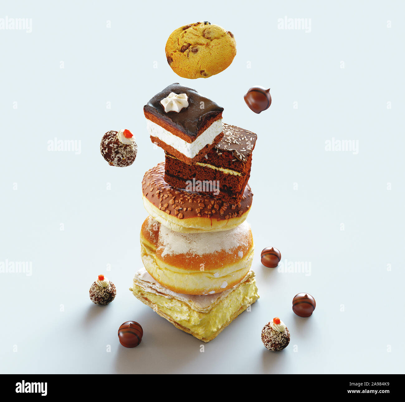 Assorted Junk Food Sweets Nobody High Resolution Stock Photography and ...