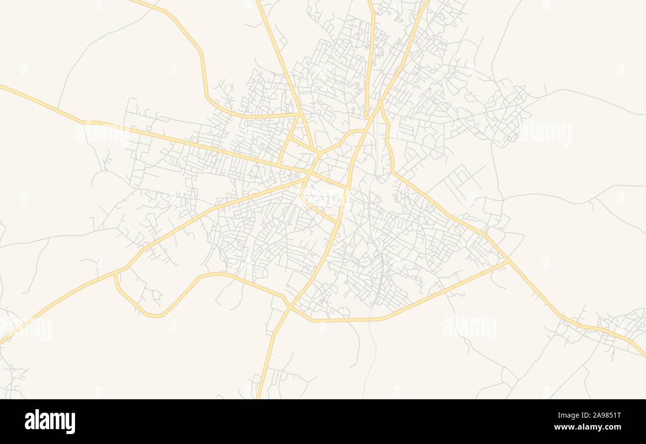 Printable street map of Offa, Nigeria. Map template for business use ...