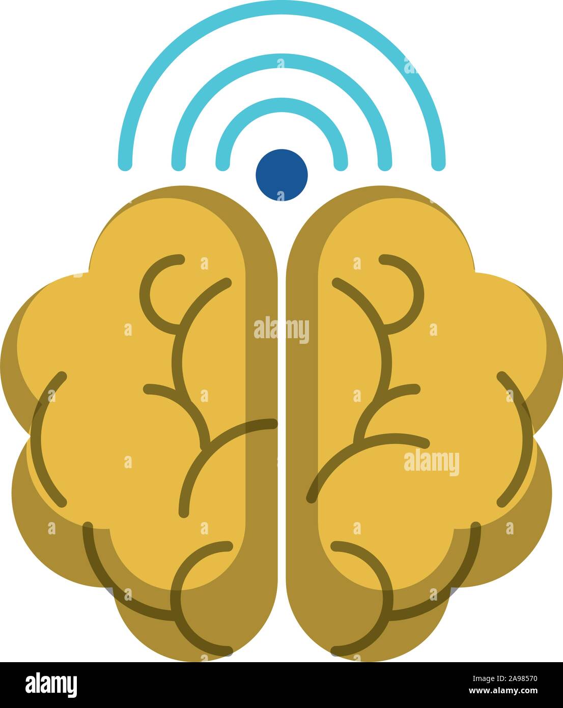 future brain icon design, Digital technology communication social media ...