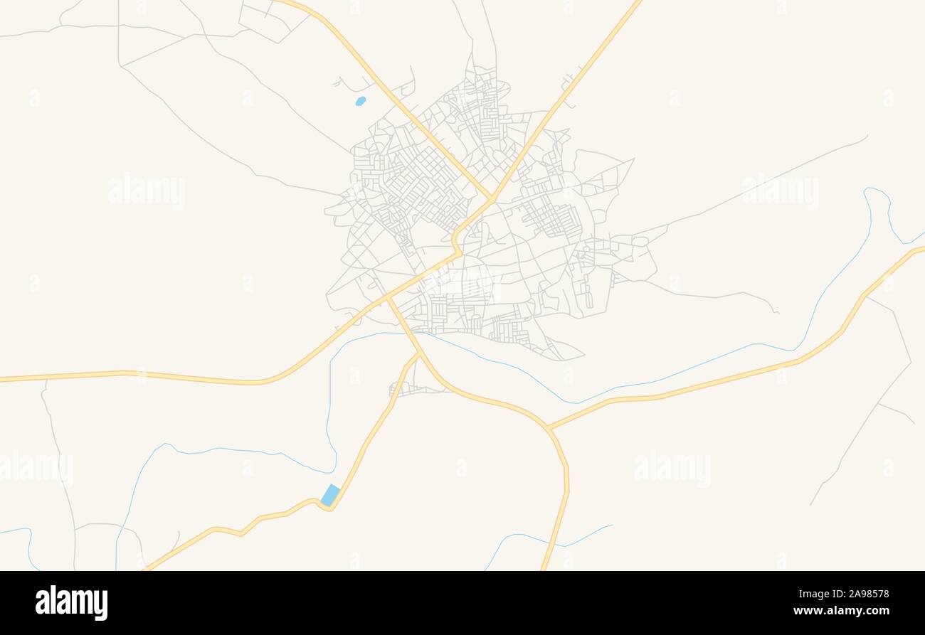 Printable street map of Hadejia, Nigeria. Map template for business use ...