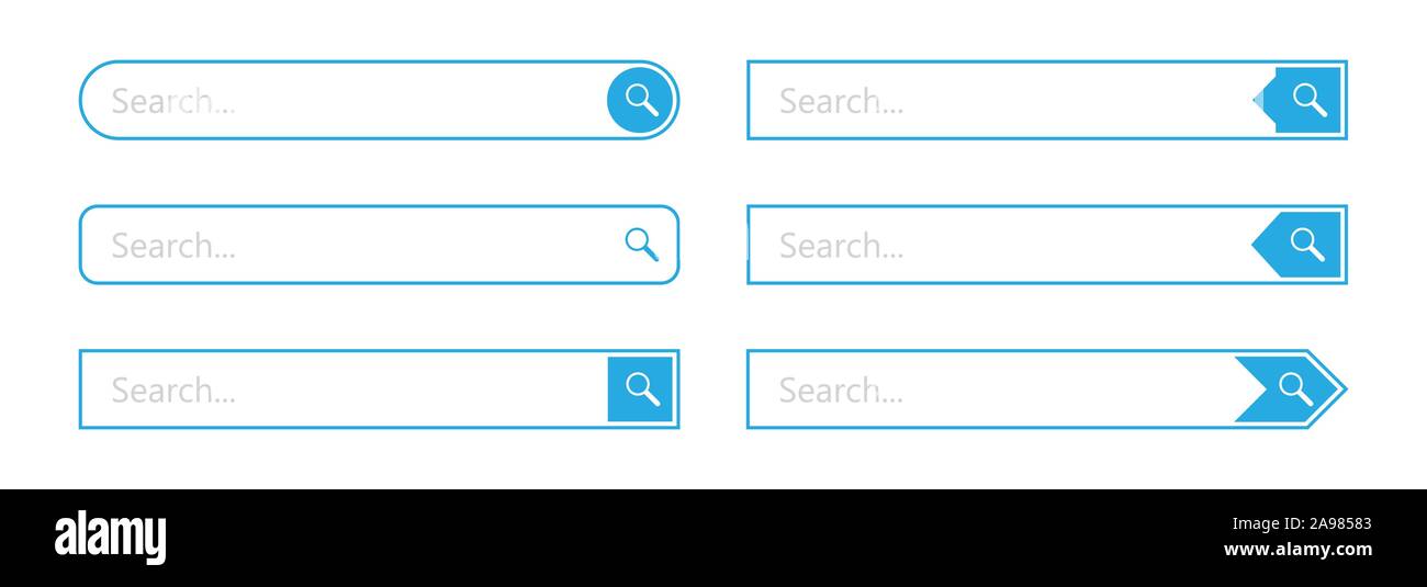 Search bar - element web design. Set of search interface templates ...