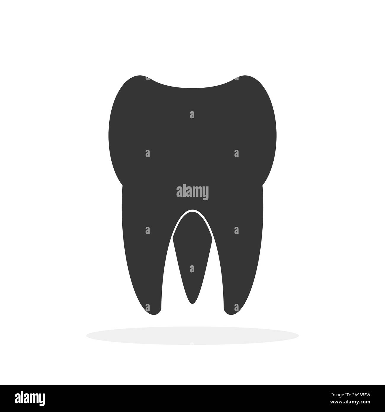 Vector Tooth icon. Black tooth icon isolated. Tooth icon in flat design ...