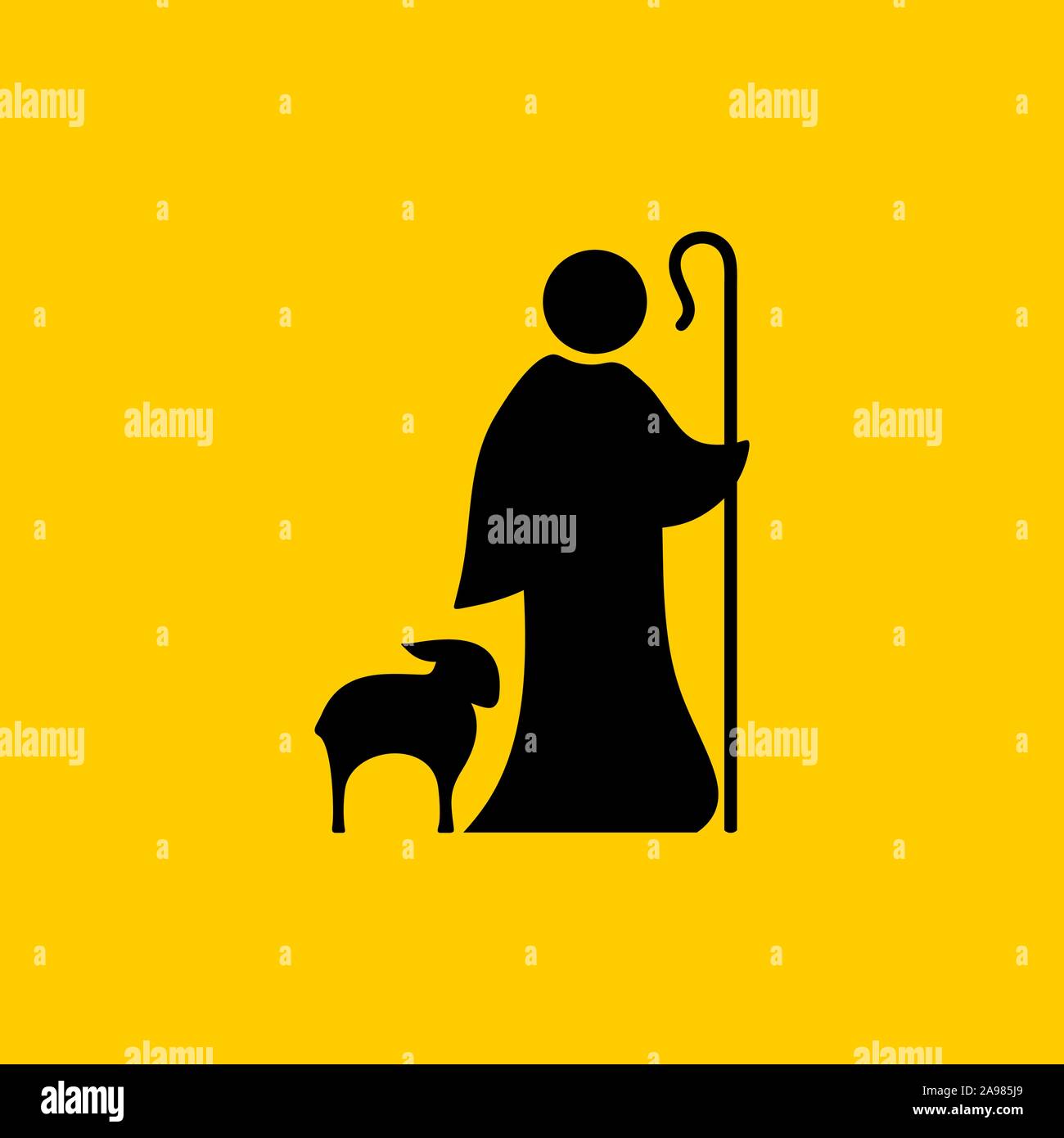 Christian symbols. Shepherd and faithful sheep Stock Vector Image & Art ...