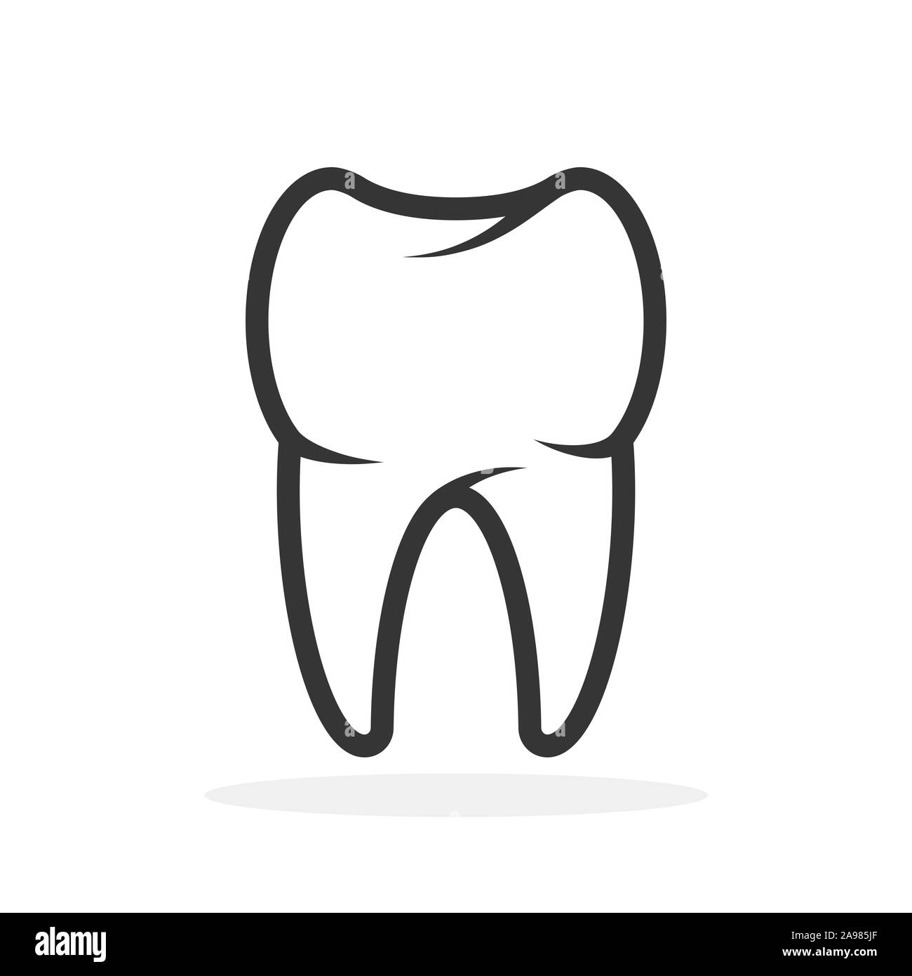 Vector Tooth icon. Black tooth icon isolated. Tooth icon in linear ...
