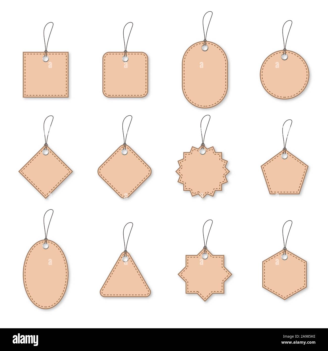 Set of sale tags or labels isolated. Vector illustration. Blank ...