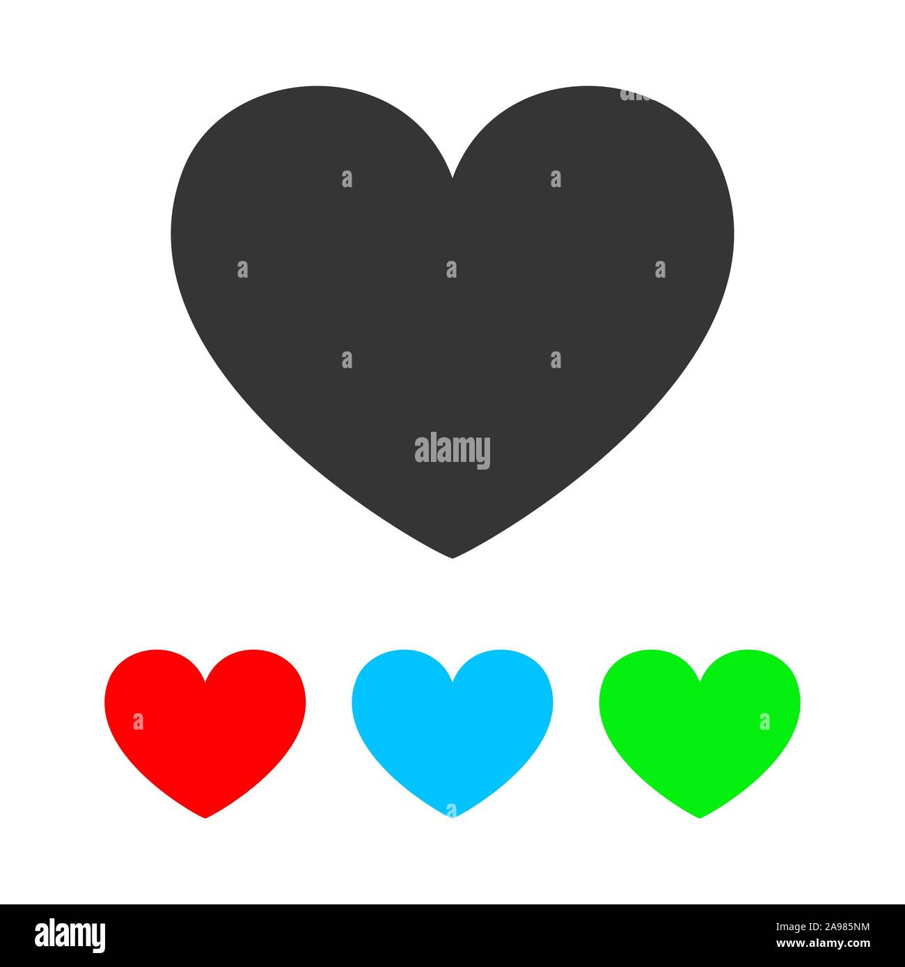 Set of color Hearts - vector. Heart icon in flat style. Symbol of Love ...