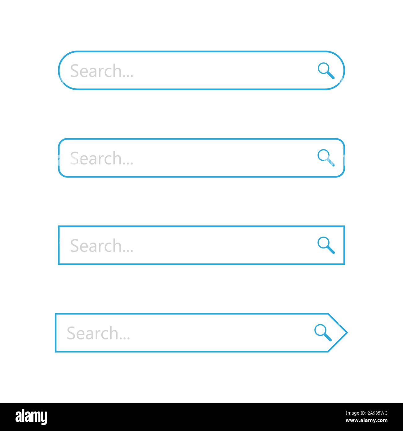 Search bar - element web design. Set of search interface templates ...