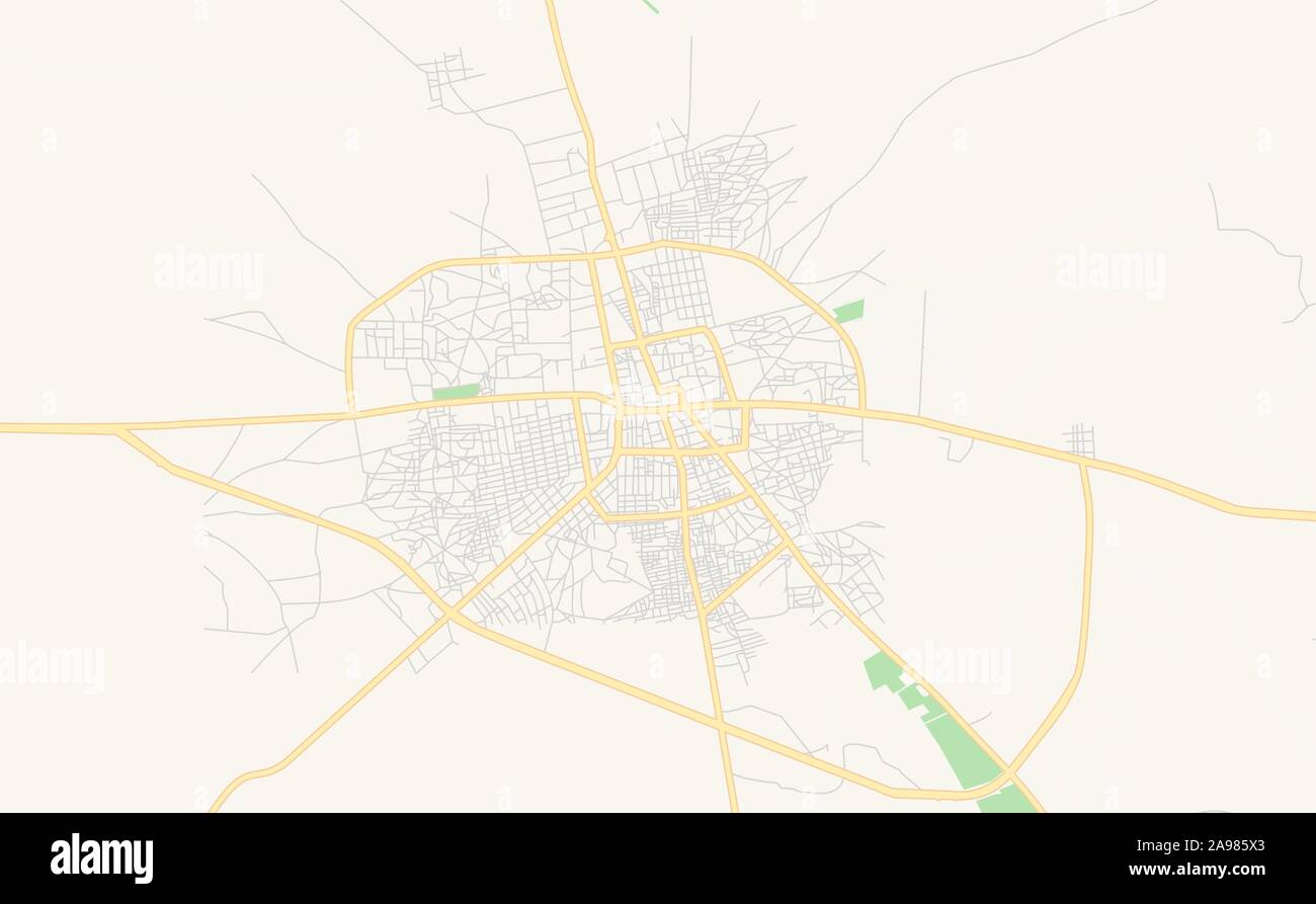 Printable street map of Azare, Nigeria. Map template for business use ...