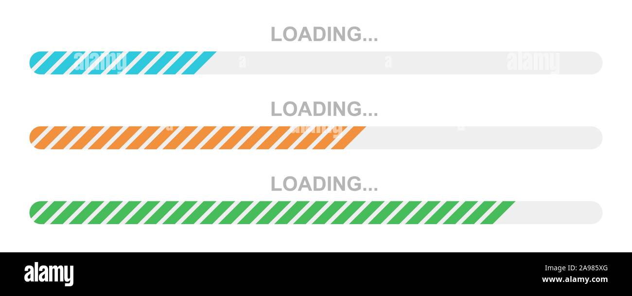 Set of vector loading icons. Flat progress loading bar isolated ...