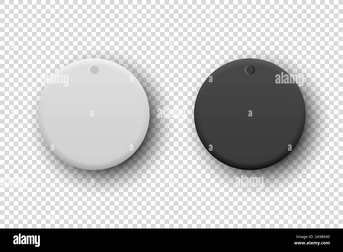 Vector 3d Realistic White and Black Plastic Knob Icon Set. Design ...