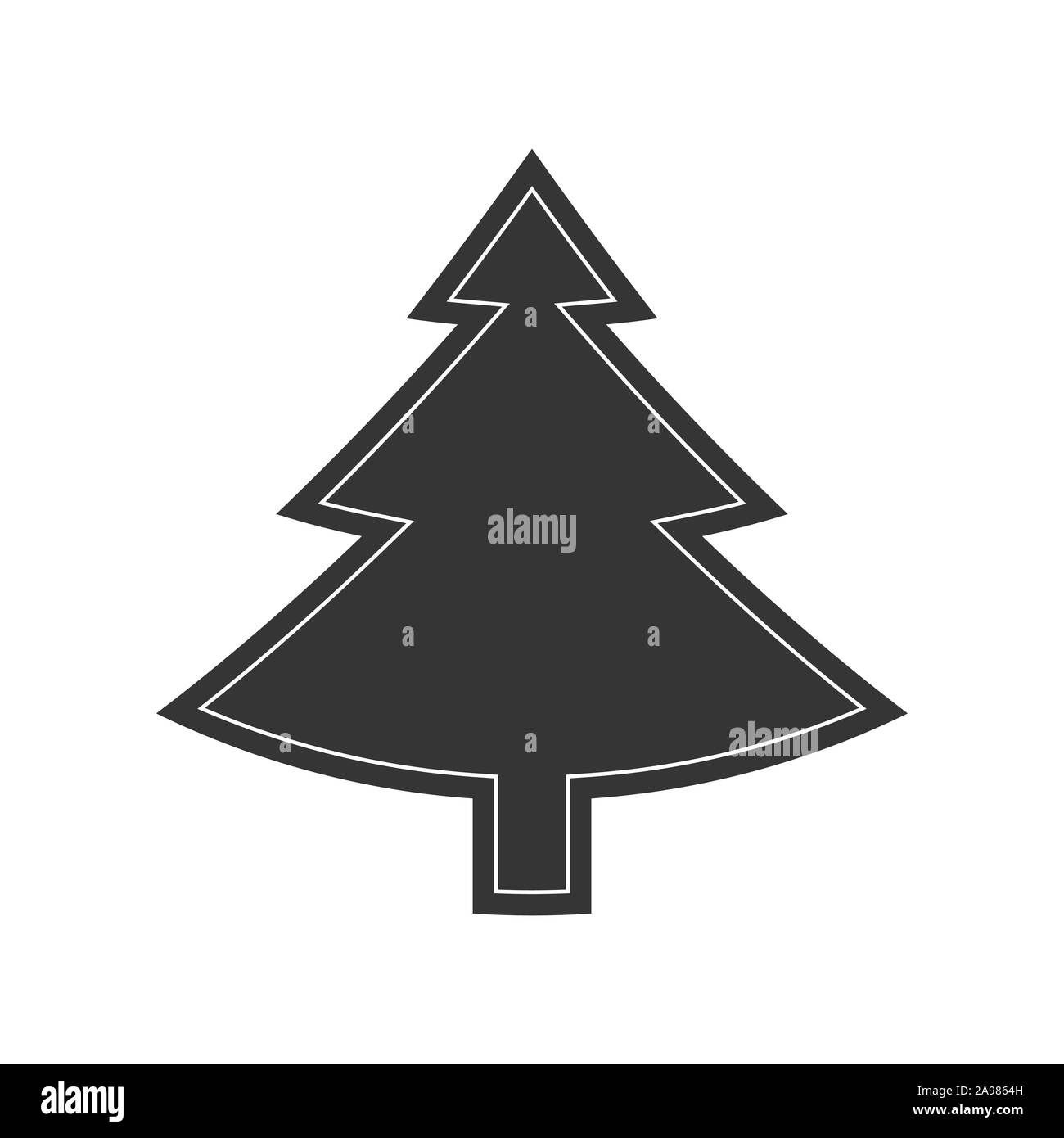 Christmas tree icon isolated. Black vector Christmas tree icon. Flat ...