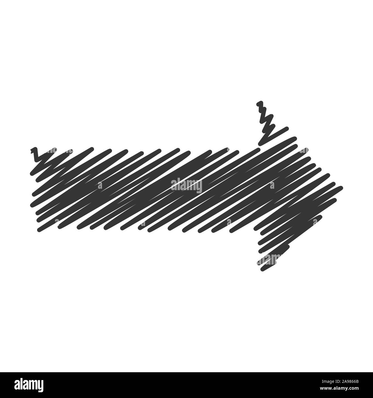 Vector arrow. Black scribble arrow icon. Abstract arrow isolated Stock ...