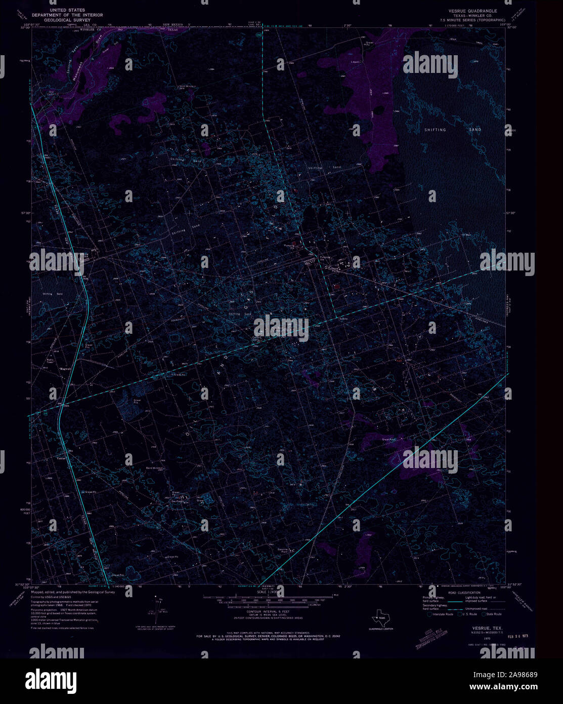 Texas map 1970 hi-res stock photography and images - Alamy