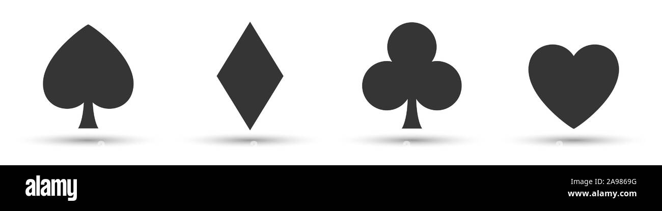 Vector playing cards signs. Set of symbols playing card casino. Flat ...