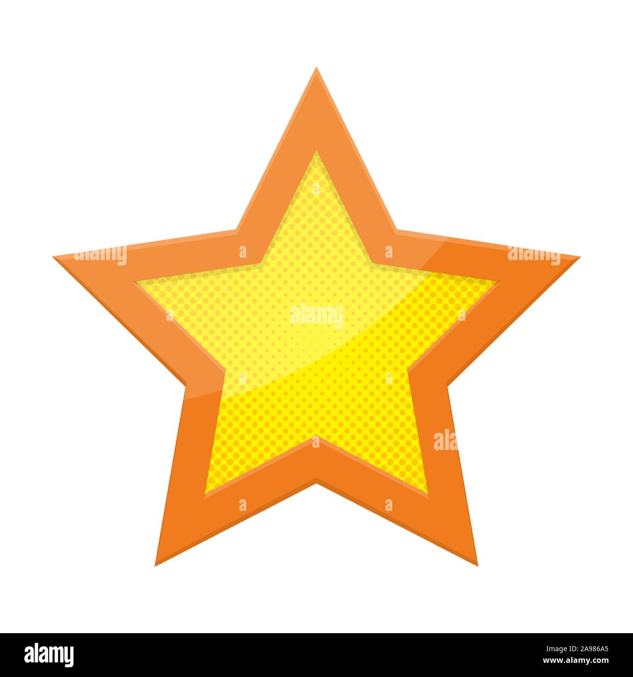 Vector Star icon isolated. Yellow bright Star icon. Dotted Star in pop ...