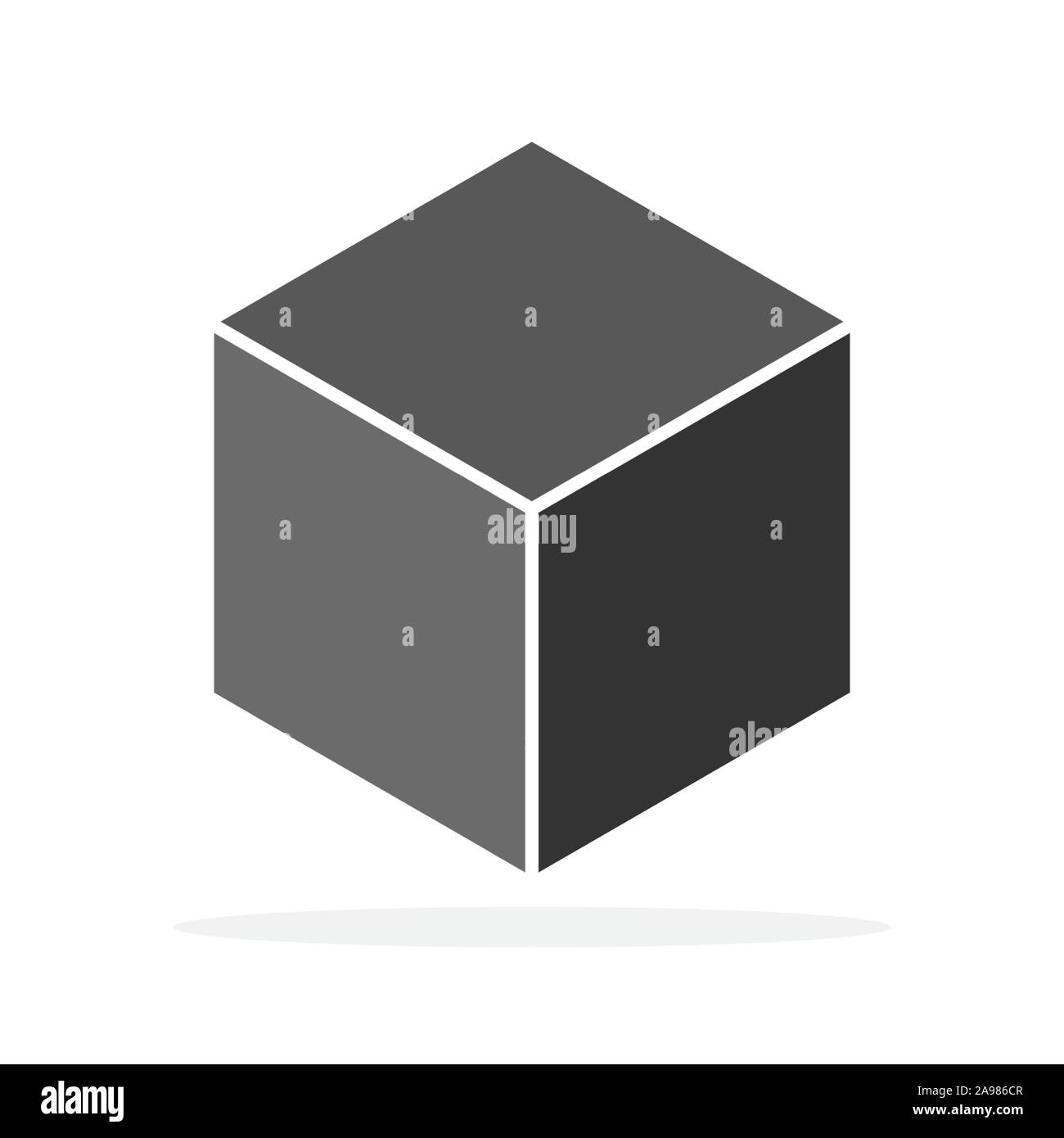 Cube icon isolated. Black vector ccube icon. Cube in flat style Stock ...