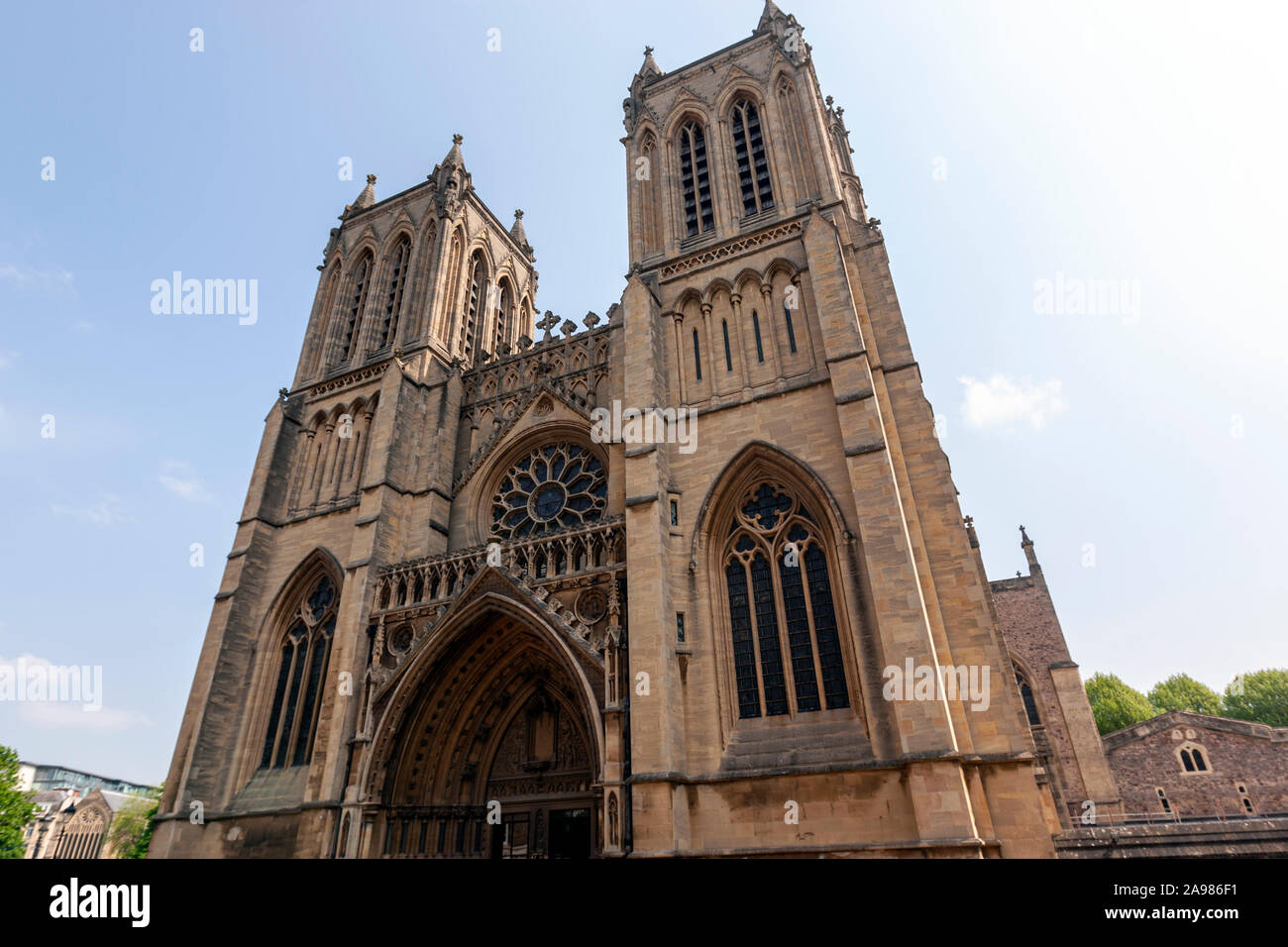 Facade of Bristol Cathedral, Bristol, England, UK Stock Photo - Alamy