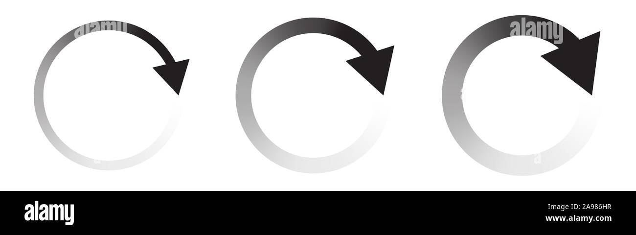 Set of circle arrows. Reload arros isolated. Black refresh vector arrow ...