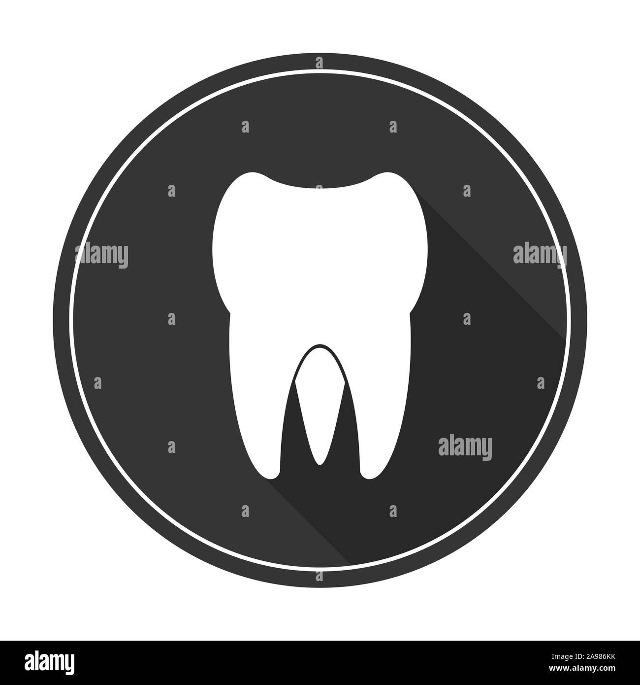 Vector Tooth icon in circle. Black tooth icon isolated. Tooth icon in ...