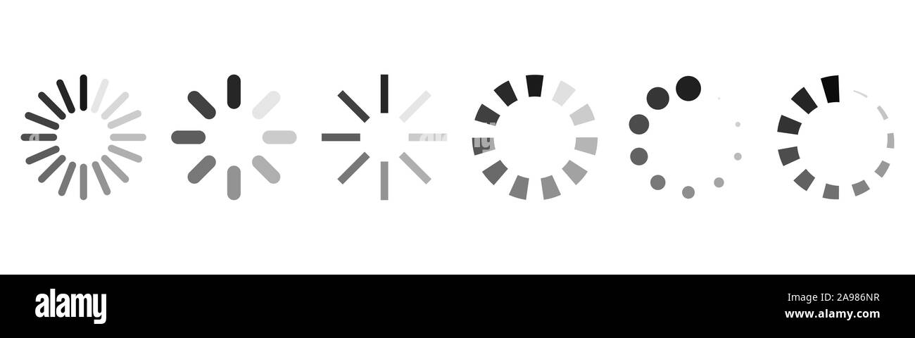 Vector Loading icons set. Black load icons isolated. Loading icon ...