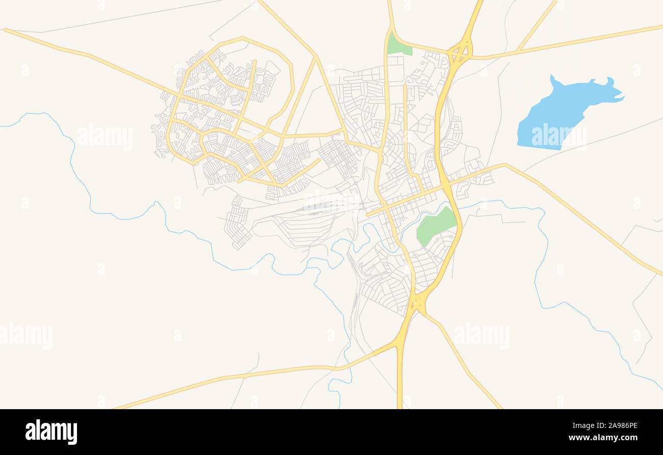 Printable street map of Kroonstad, South Africa. Map template for ...