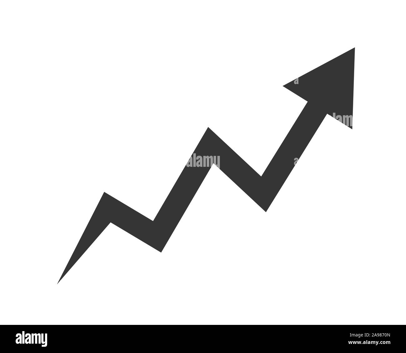 A growing business arrow - vector illustration. Black rising arrow ...