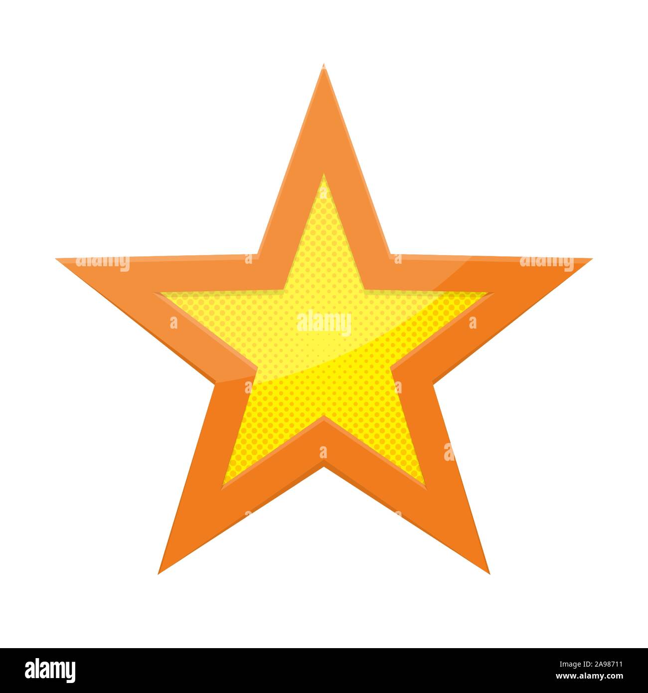Vector Star icon isolated. Yellow bright Star icon. Dotted Star in pop ...