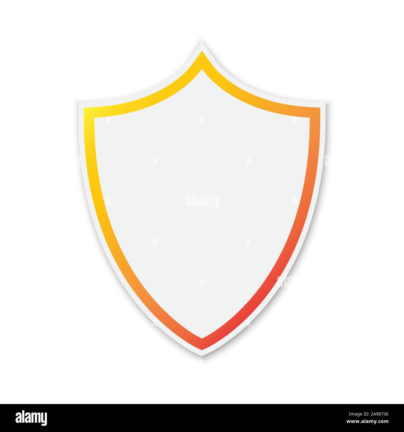 Vector Shield icon. Paper sticker with shadow. Colorful symbol of ...