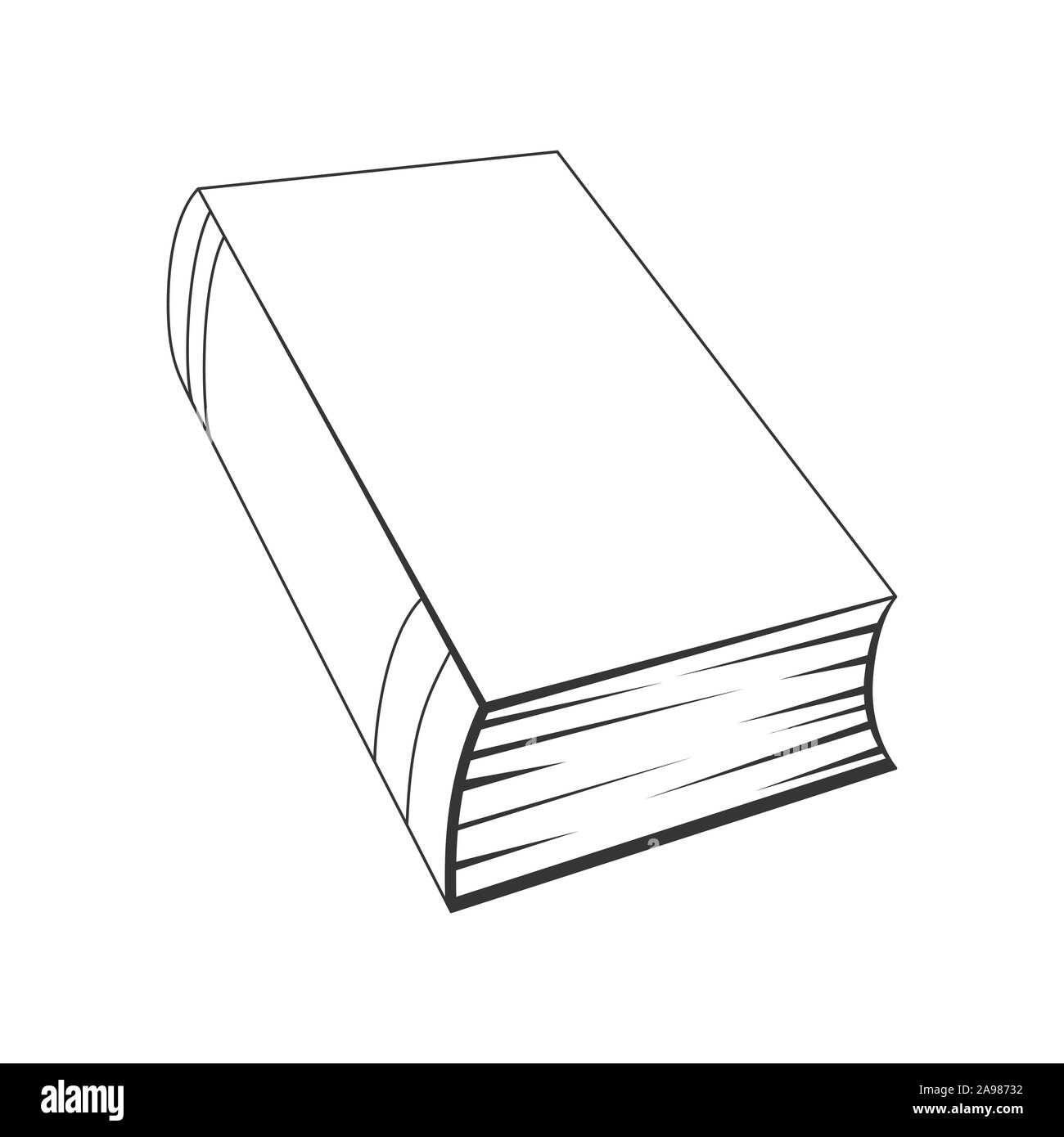 Book vector icon. Book icon on a white background. Black book in flat ...