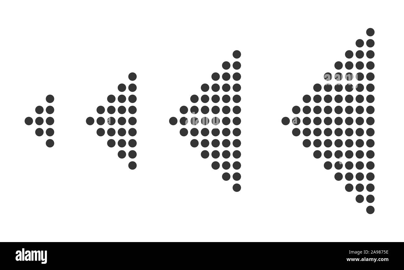 Set of dotted arrows. Arrow icon isolated. Black vector arrows ...