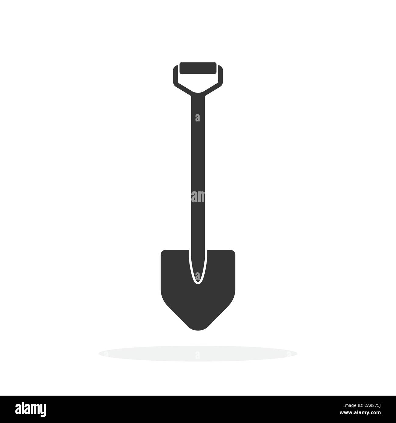 Shovel icon - vector. Black shovel icon. Gardening logo design element ...