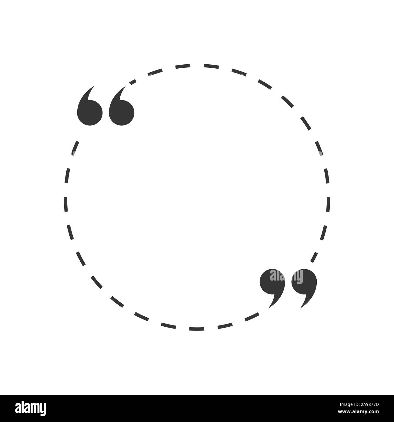 Circle Quote box. Vector Speech bubble. Blank frame for citations ...