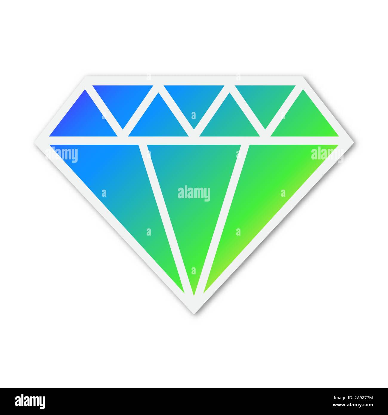 Vector Diamond icon. Paper sticker with shadow. Colorful Brilliant ...