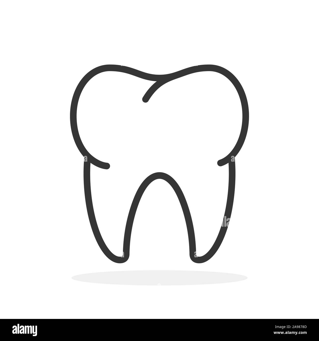 Vector Tooth icon. Black tooth icon isolated. Tooth icon in linear ...