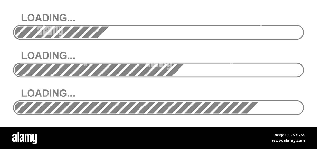 Set of vector loading icons. Flat progress loading bar isolated ...