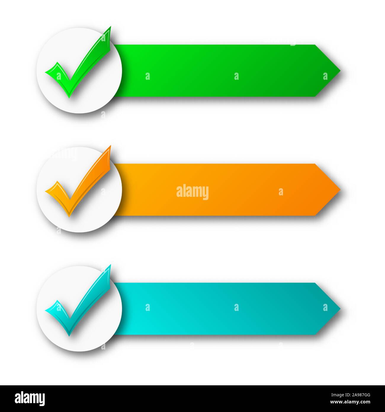 Colored ribbons with check marks. Vector Business Infographic elements ...