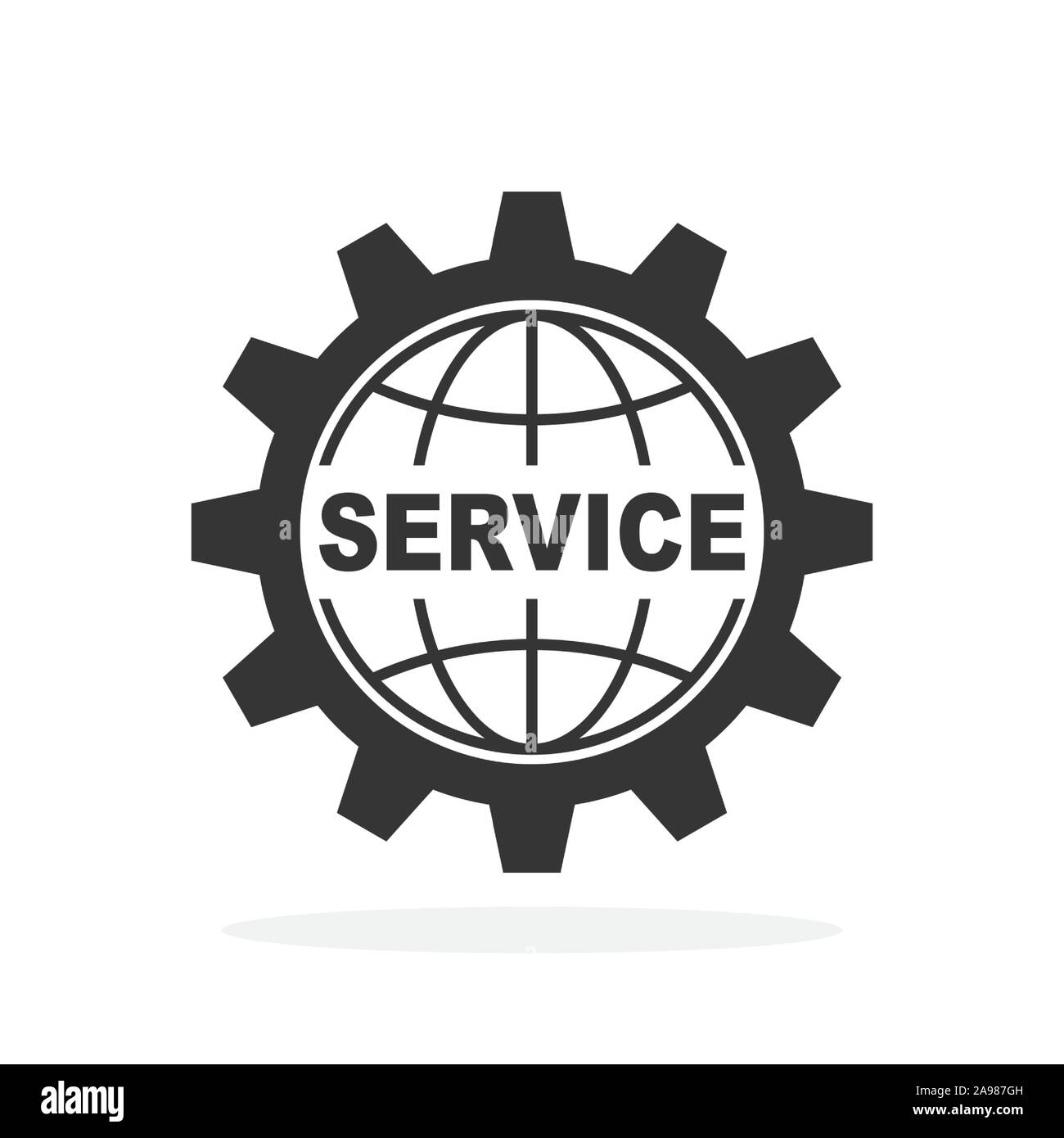 Vector service icon isolated. Black web service icon in flat design ...