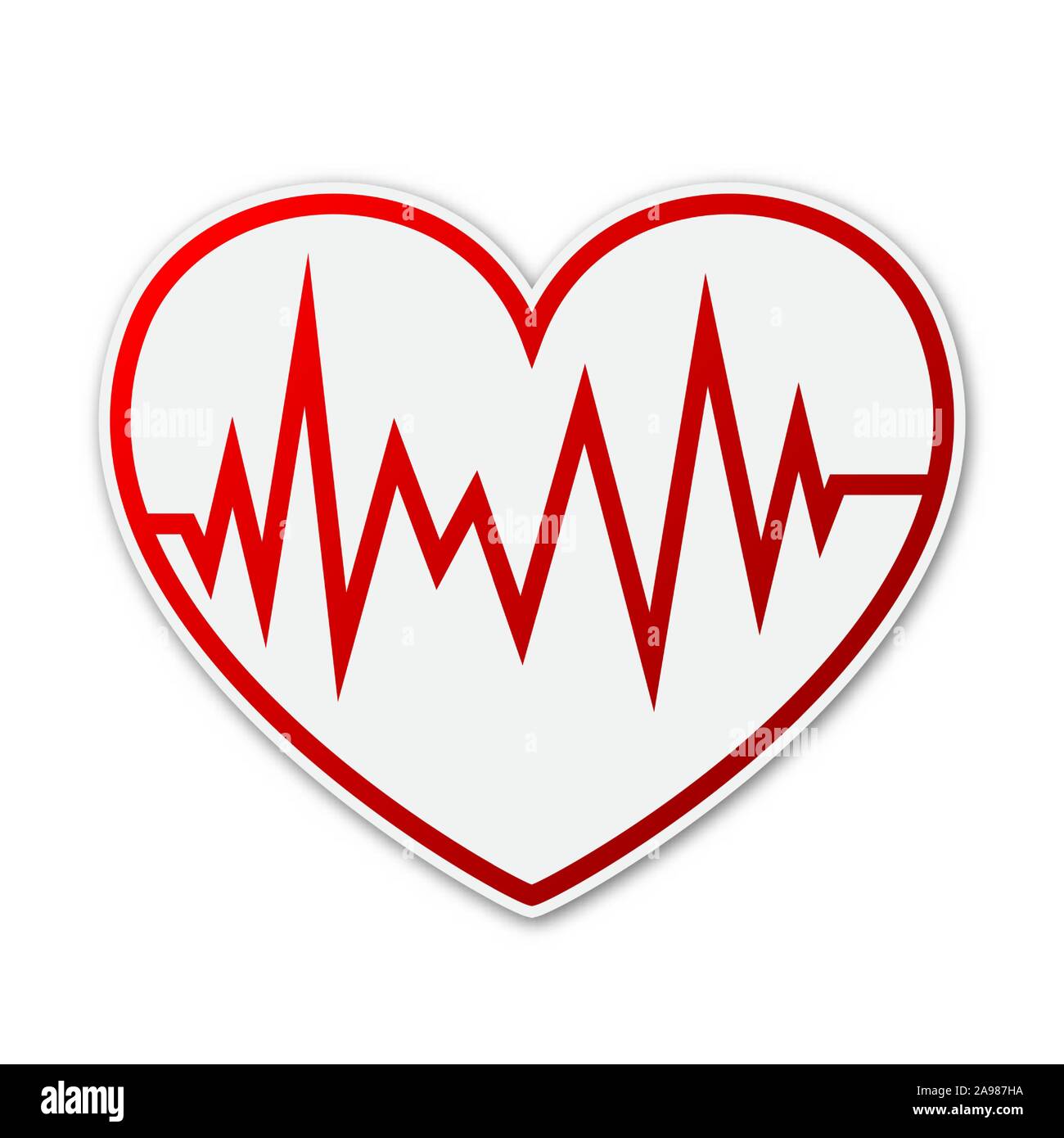 Vector Heartbeat icon. Paper sticker isolated. Medical symbol isolated ...