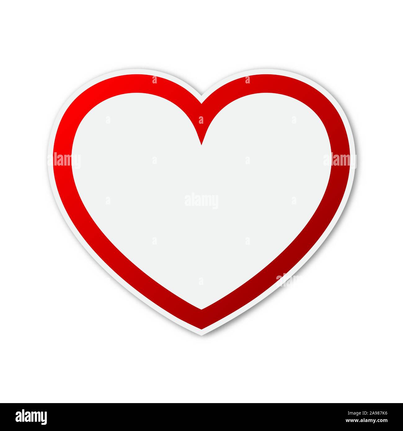 Vector Heart icon. Paper sticker isolated. Love symbol isolated Stock ...