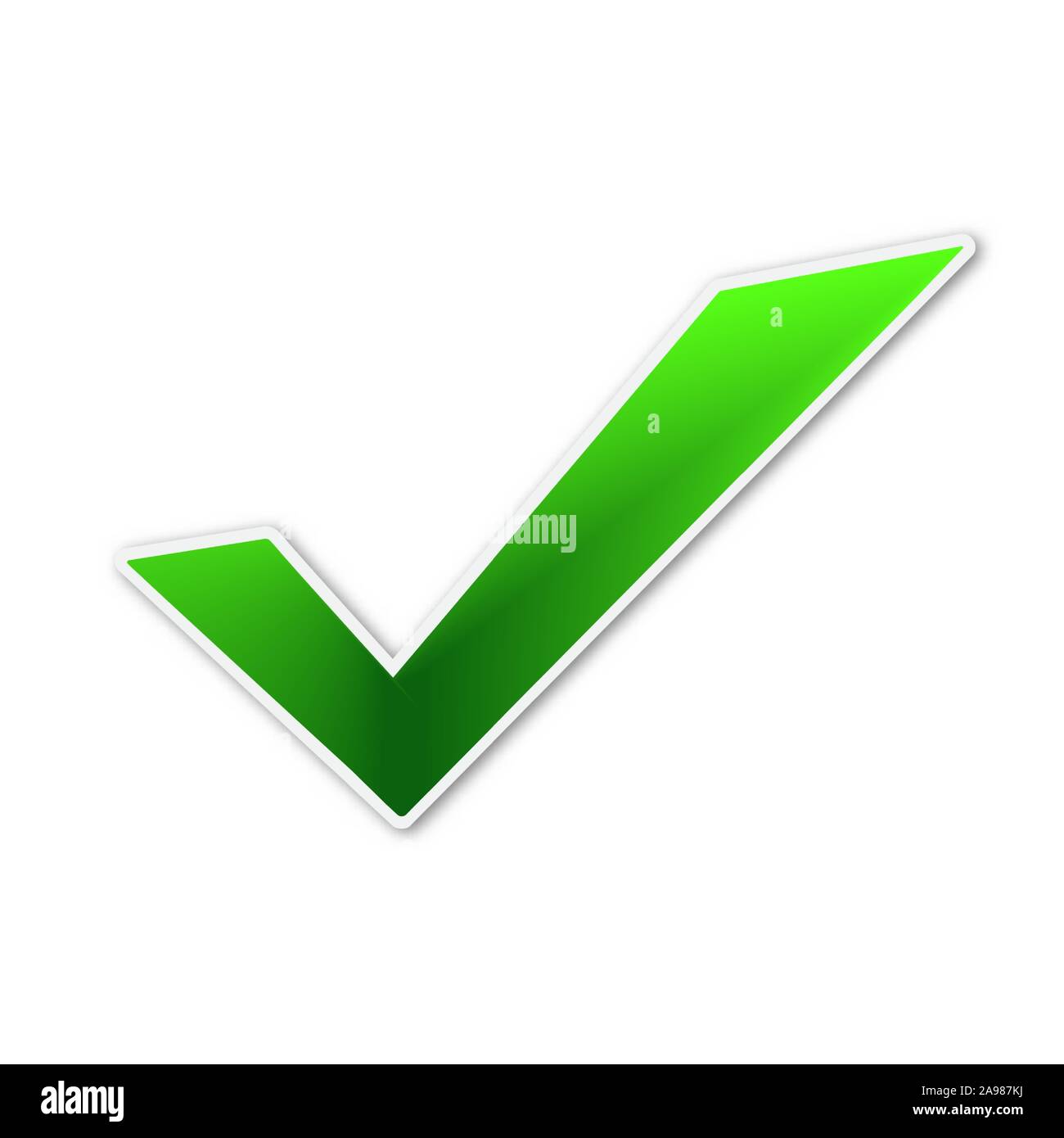 Vector Check mark. Paper sticker with shadow. Green Check mark isolated ...