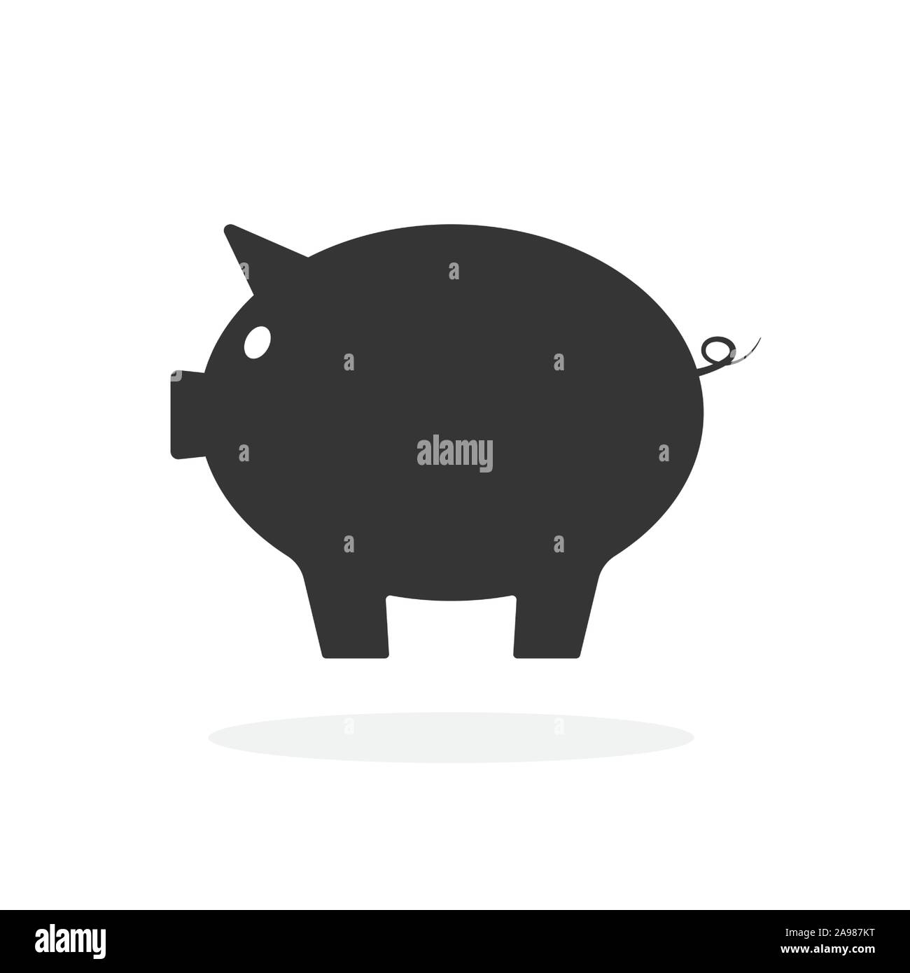 Flat Pig icon - vector. Black pig icon. Pork icon isolated Stock Vector ...