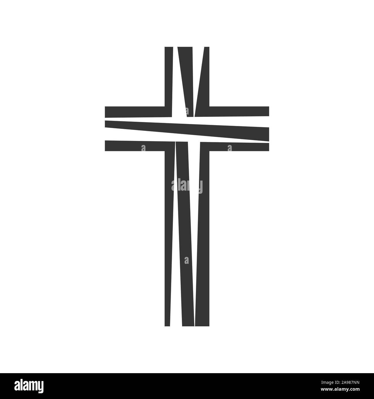 Christian Cross icon. Church cross isolated. Black religion vector ...