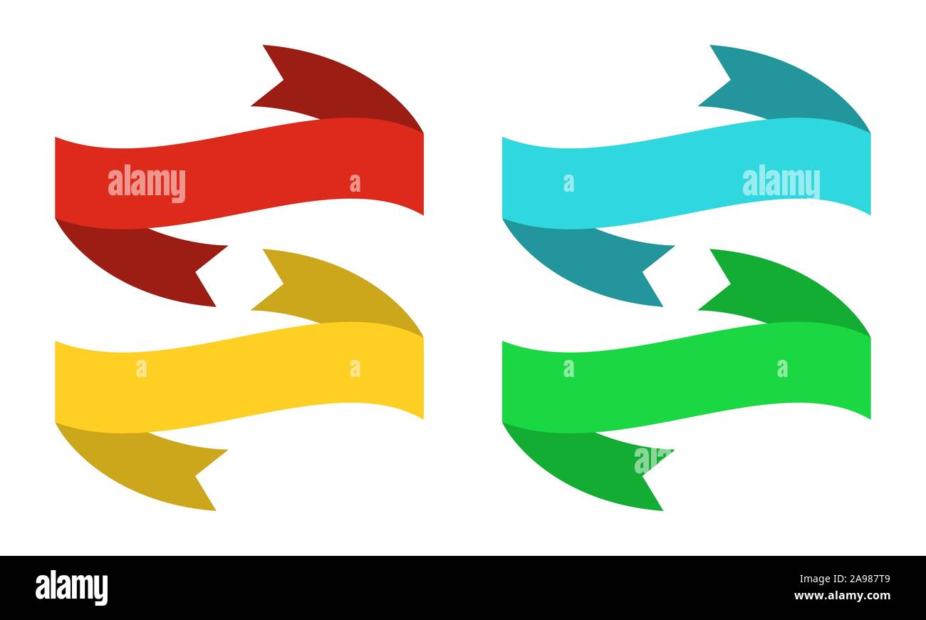 Set of ribbons - vector. Empty ribbons. Different ribbons isolated ...