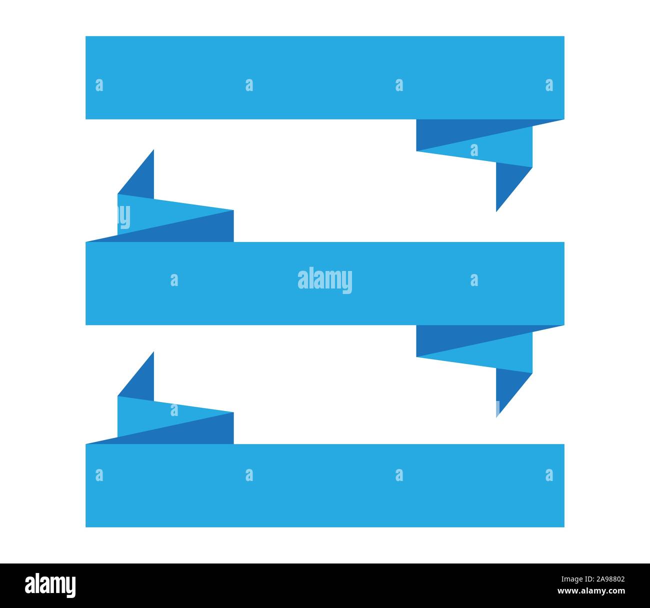 Set of vector paper origami banners. Blue elements of design. Vector ...