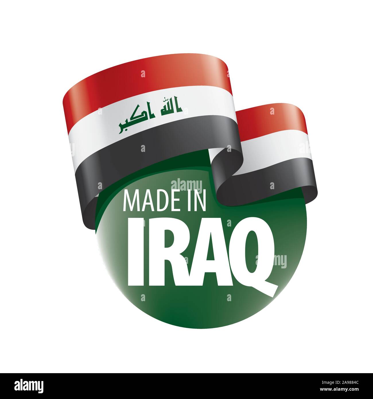Iraqi flag, vector illustration on a white background Stock Vector ...