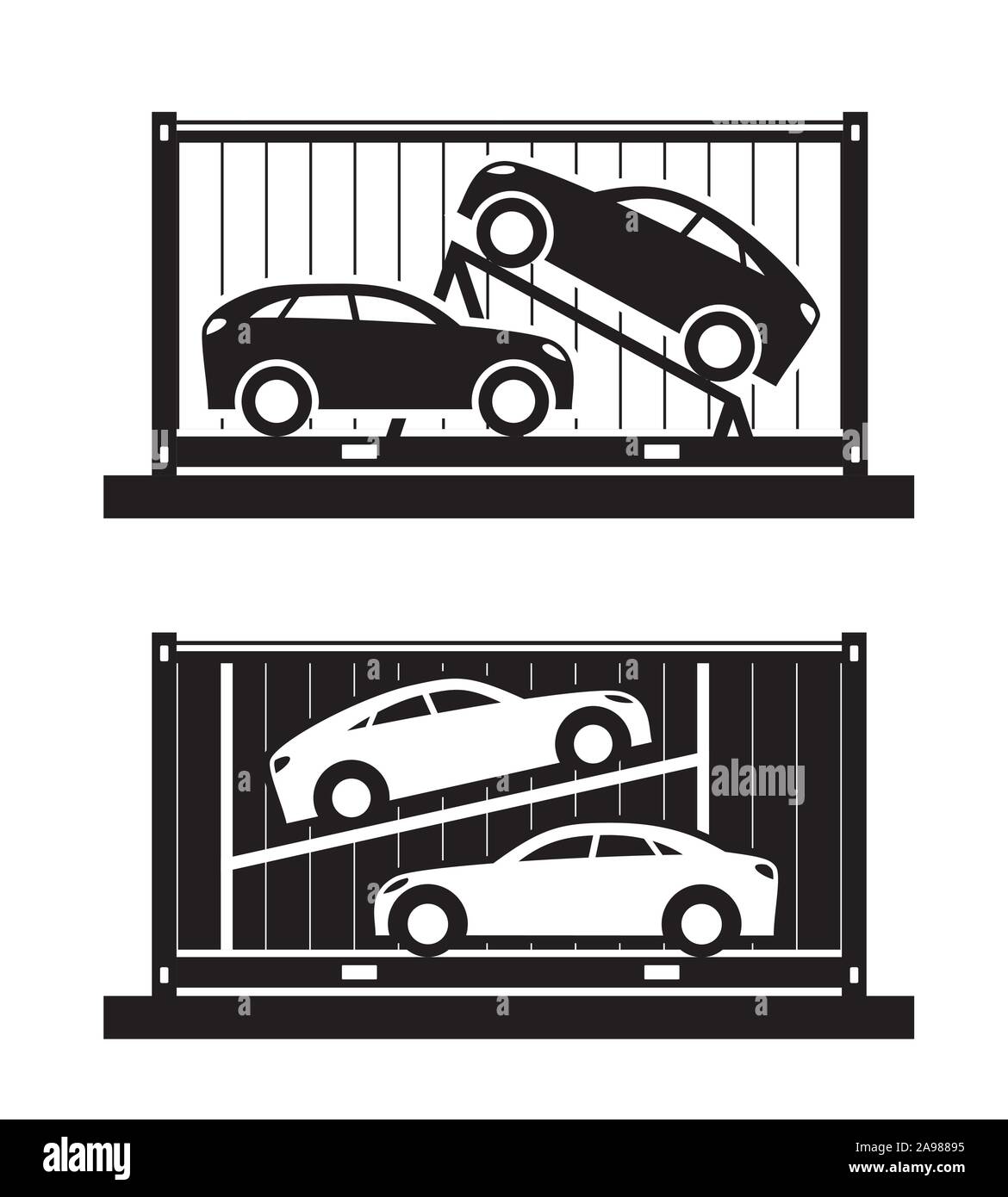 Car shipping container - vector illustration Stock Vector Image & Art ...