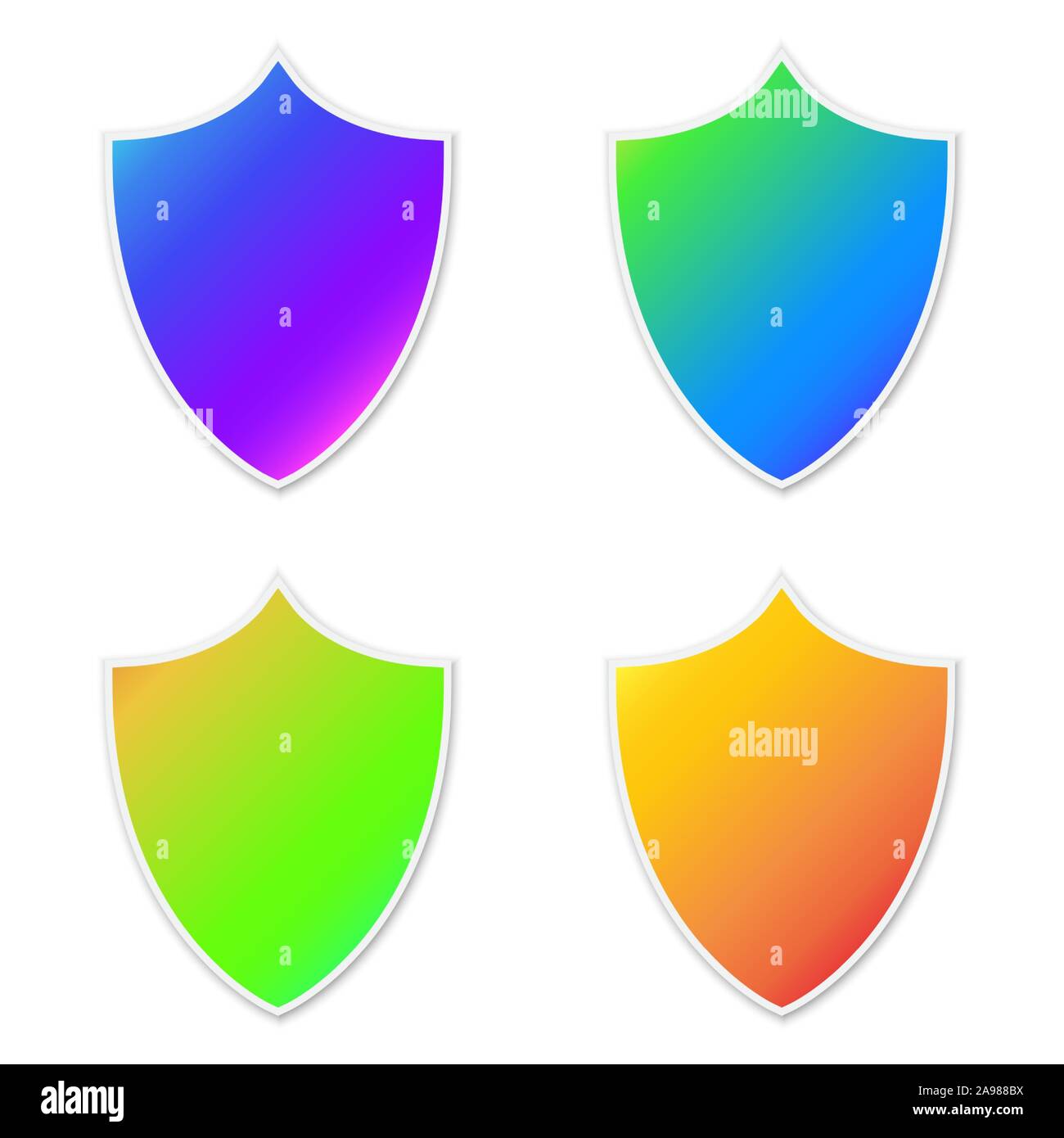 Set of vector Shield icons. Paper stickers with shadow. Colorful ...